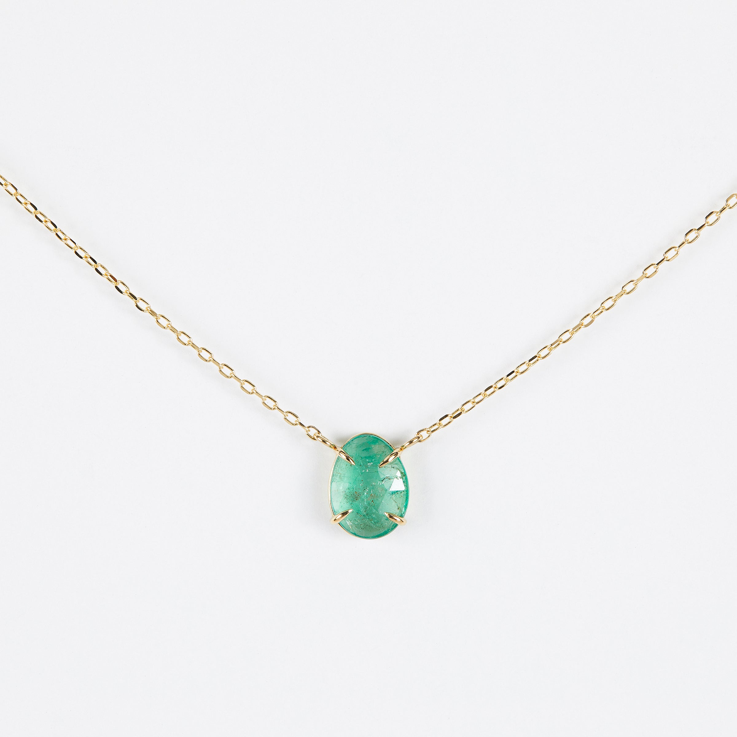 1.27 Carat One-of-a-Kind Emerald Slice Necklace – Satomi Kawakita Jewelry