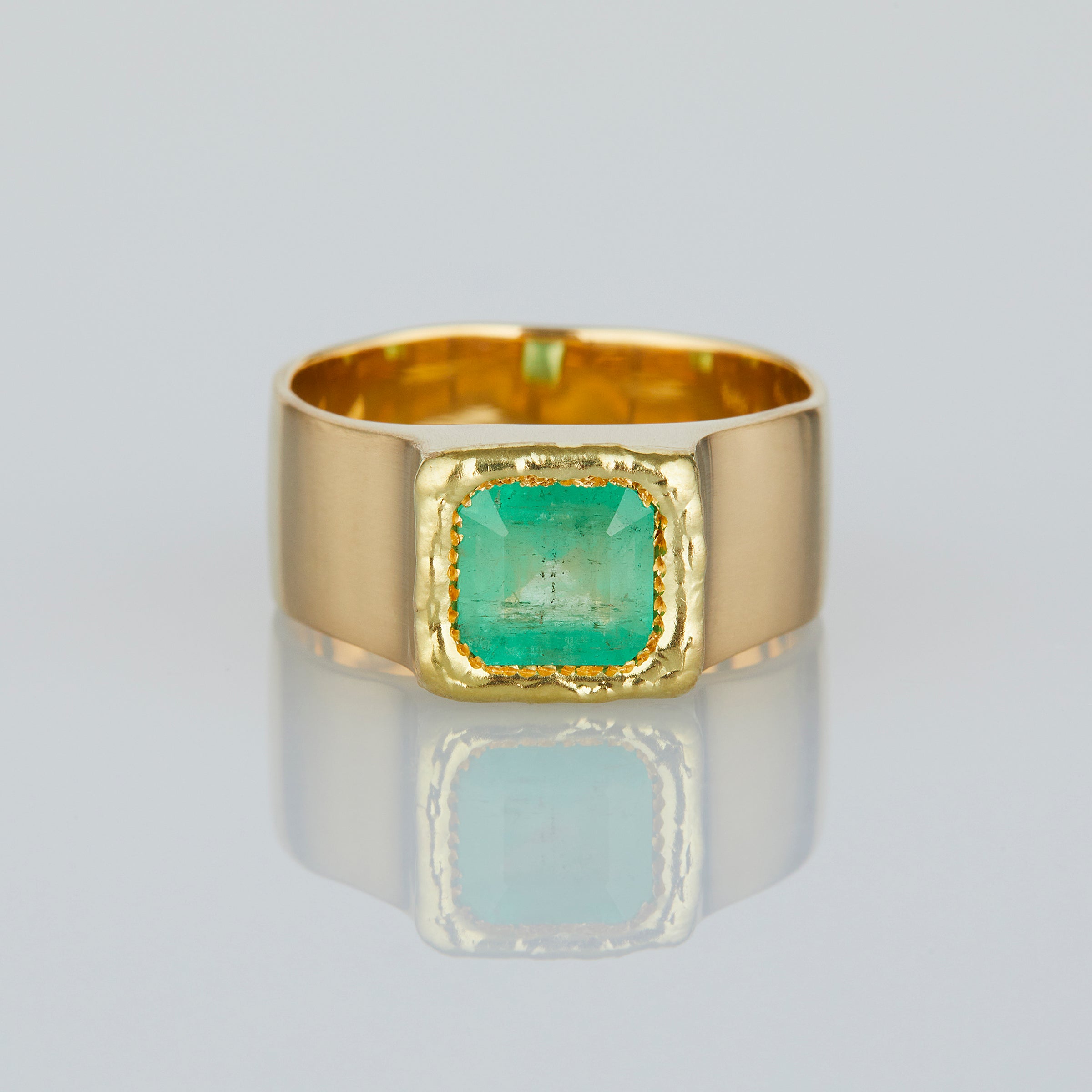 1.26 Carat One-of-a-Kind Emerald Signet Ring – Satomi Kawakita Jewelry